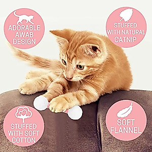 CiyvoLyeen Swabs Catnip Toys Set of 6 Soft Plush Cat Kicker Toys Interactive Kitty Kick Sticks for Cat Lovers Gift Durable Cat Teething Chew Toy