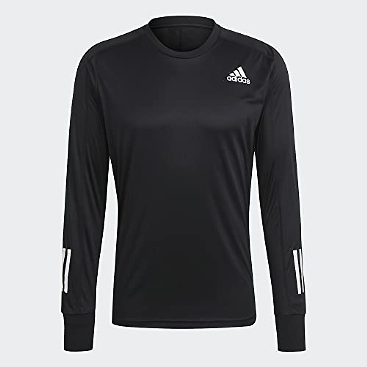 adidas Men's Own The Run Long Sleeve Tee, Black/Black, X-Large