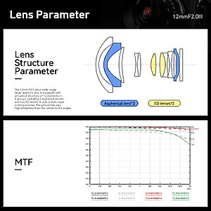 Brightin Star 12mm F2 Manual Focus Prime Lens for Panasonic Olympus Micro 4/3 Mirrorless Cameras, MFT APS-C Ultra-Wide Angle Large Aperture, Fit for LUMIX G7, G7KS, GX85, GX9, G95, GH5, GH6, G100, G9