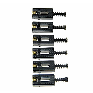 KAISH Pack of 6 Modern Electric Guitar Tremolo Bridge Roller Saddles for Strat or Tele Guitars Black