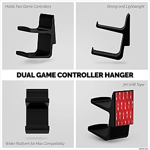 [EOL] The STACK - Dual Universal Game Controller Wall Mount Holder for XBOX ONE, SERIES X, PS5, PS4, PS3, SWITCH, STEELSERIES Gamepad & More, Stadium Seating, Looks Good & Organized No Screws [EOL]