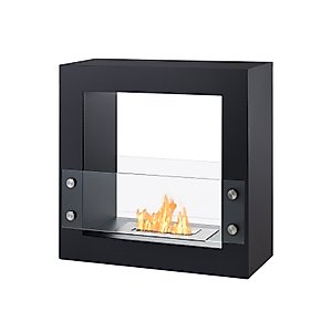 Freestanding Ventless Bio Ethanol Fireplace - Tectum Mini Black | Ignis