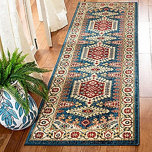 SAFAVIEH Kashan Collection 3'3" x 4'10" Red / Ivory KSN308Q Traditional Oriental Non-Shedding Living Room Bedroom Accent Rug