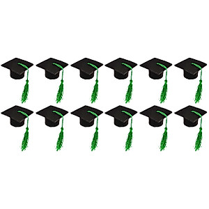 Operitacx 12 Pcs Bottle Toppers Doctoral Cap Tassel Wine Mini Graduation Caps for Cupcakes Drinker Bottle Topper Mini Graduation Hat Doctoral Cap with Tassels Brim Hat Miniature Preschool