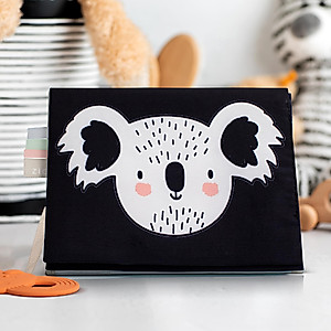 Soft Tummy Time Book w/ Large Stimulating Baby Safe Mirror - Fun High Contrast Montessori Toy w/ Mirror, Crinkle Filling & Silicone Teether - The Perfect Toy For Safe Early Newborn/Infant Development