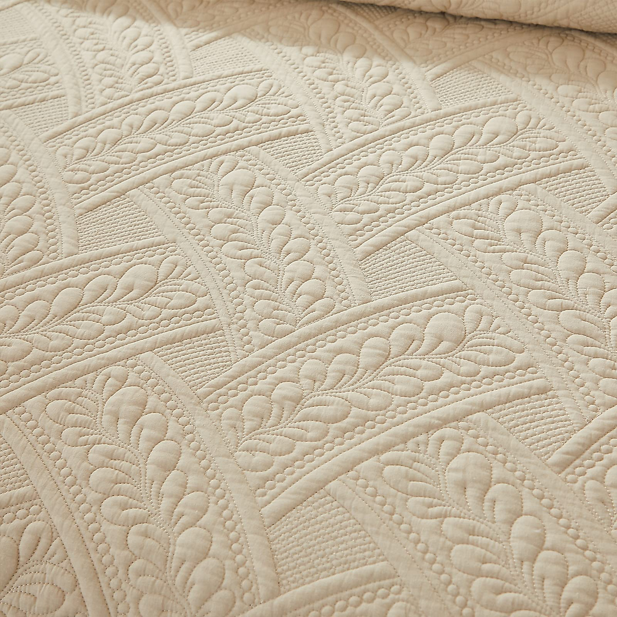 Brandream Queen Size Quilt Sets Cotton Beige Quilt Set Farmhouse Bedding Matelasse Quilted Bedspreads Coverlet Set Queen Full Size
