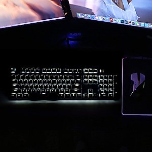 Mechanical Keyboard Gaming Keyboard | Black Switch, Black Grey Color & White Backlit Keyboard | 104 Keys US Layout | Wired Gaming Keyboard | Hot Swappable Mechanical Keyboard, PC Gaming Keyboard