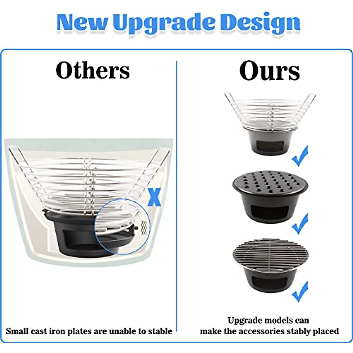 KAMaster Carbon Steel Ash Can with Handle for Kamado Classic Joe,Ash Pot Must Have for Kamado Accessories Charcoal Basket Folding Handle Ash Collector for Grill Classic Series and Other Similar Size