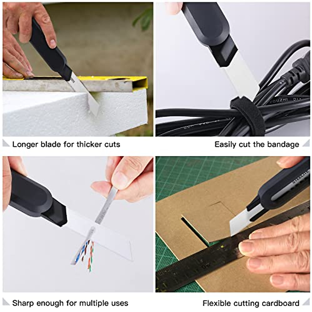 Steelite Ceramic Utility Knife Finger safe Cutter Ceramic Unboxing Kinfe Extra Ceramic Blade refill Safety Retractable Cutter Ceramic 18mm Blade Extra