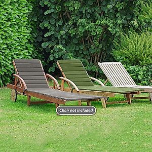 JCA Outdoor All-Weather Patio Chaise Lounge Chair seat Cushion with Quick Drying Olefin Fabric & high Density Filler for Your Chair -Chair not Included (Mulch Charcoal Grey)