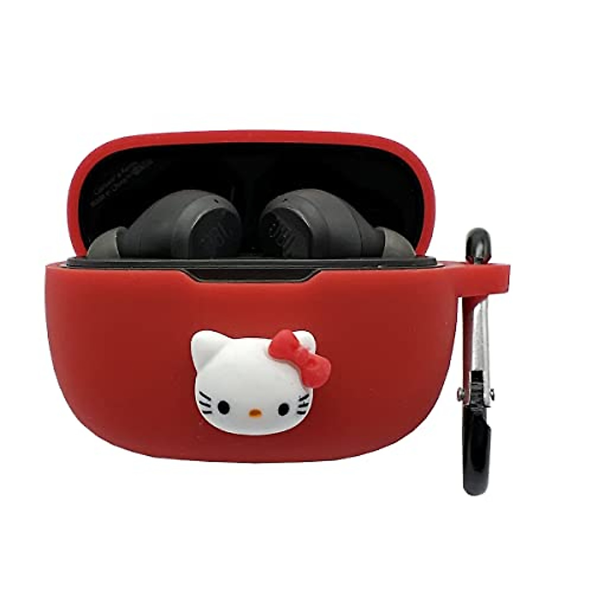 Cute Case for JBL Vibe 200TWS, Wave 200TWS True Wireless Earbuds, Seadream Cartoon Kawaii 3D Cat Earphones Skin Cover, Protective Carrying Case with Keychain Hook (Cat)