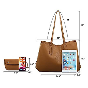 Tote Handbag Purse For Women Hobo Bag Set 2pcs Brown
