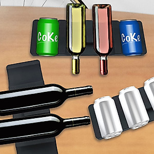 2 Pack Foldable Silicone Wine Stacker set, Beer Can Rack Wine Bottle Holders Bottle Stacking Mat Wine Holder Holder Rack to Stack Bottles, Cans, Beer, Soda