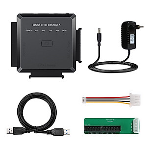 KUFptva USB 3.0 to SATA IDE ATA Data Adapter Cable 3 in 1 Adapter Power Supply for PC Laptop 2.5" 3.5" HDD Hard Disk Driver