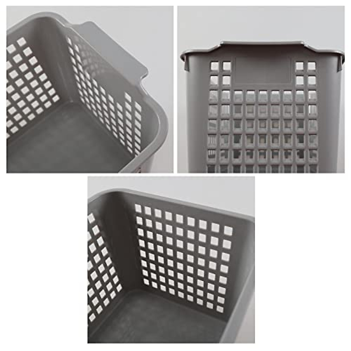 Ramddy Pantry Storage Baskets Bin, Small Plastic Gray Basket, 6 Packs