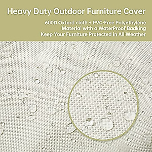 Heavy Duty Outdoor Sectional Sofa Cover Lawn Patio Furniture Cover with Padded Handles Patio/Outdoor Table Cover Dining Square Table Chairs Cover Fits up to 70 x 47 x 28 inches