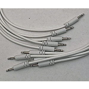 Luigis Modular Supply Spaghetti Eurorack Patch Cables - Package of 5 White Cables, 18 (45 cm)