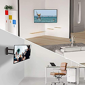 Rentliv TV Wall Mount TV Bracket, Swivels Tilts TV Mount with Heavy Duty Extended Arms for 26-55 Inch TVs Up to 99 LBS, Max VESA 400x400mm, Easy Single Stud Installation TV Hanger