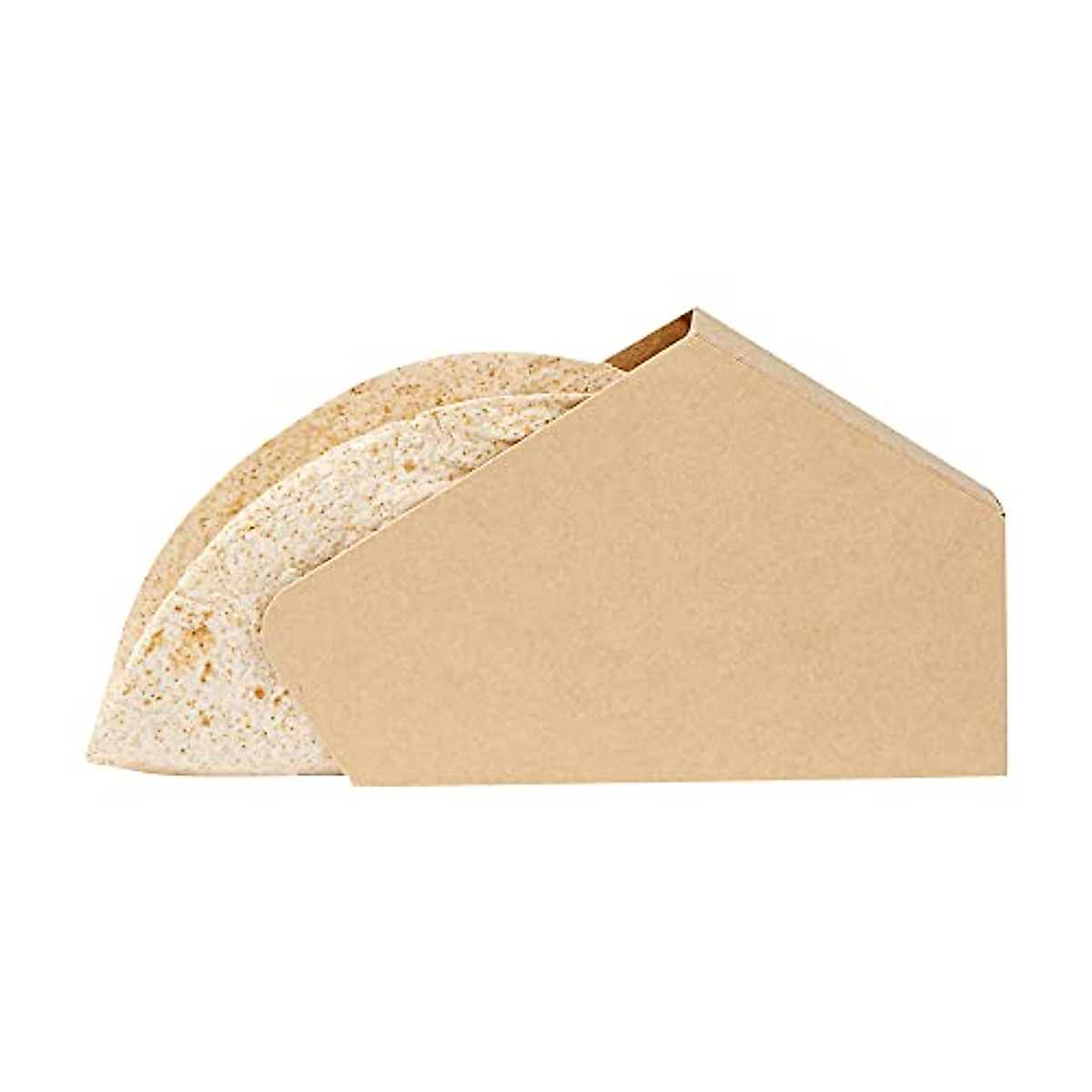 Restaurantware Bio Tek 6 .25 x 2 x 3.75 Inch Single Taco Holder 200 Greaseproof Stand Up Taco Holder - Large Self-Standing Kraft Paper Paper Taco Holder Freezable