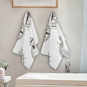 Absorbent Hand Towels for Bathroom - Compass Fingertip Towel Guest Towel for Hotel , Gym, Spa