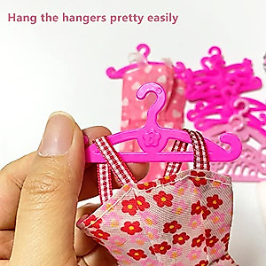 HighFun 55PCS Doll Hangers for Doll Clothes Doll Accessories for 12 inch Dolls 1 Display Rack for Show Doll Clothes