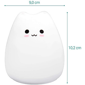 SunPlusPower Cute Kitty Night Light, Cat Night Lamp Animal Silicone Lamps with Touch Sensor -Portable Color Changing Glow Soft Cute Christmas Kitty Silicone Nightlights for Women Teen Girls Baby