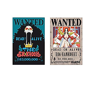 Bamboo's Store OP Wanted Posters, Anime Posters 42 cm × 29 cm, New Edition, Luffy 1.5 Billion, Zoro 320 Million, Set of 16