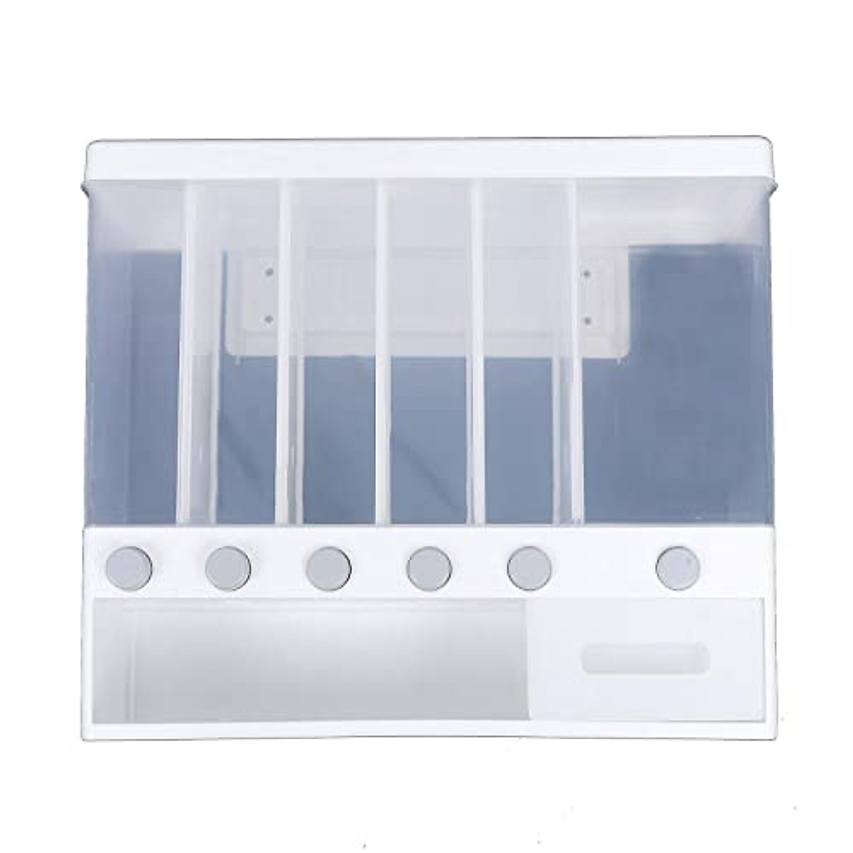 Fetcoi White Wall Mount Dry Food Dispenser, 6-In-1 Rice Coffee Bean Dispenser Wall Cereal Dispenser Countertop, 22lbs Capacity