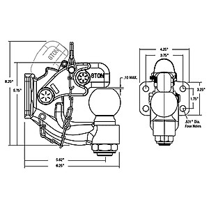Buyers Products (BH82516) 8-Ton Combination Hitch, 2-5/16 Inch Ball , Black