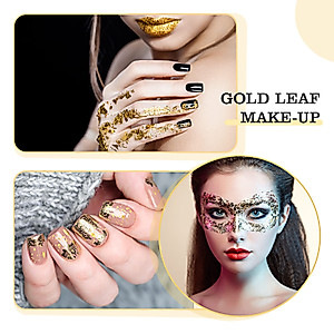 Cunhill 100 Sheets Gold Foil Paper Art Gold Foil Sheets Gilding Brush Thin Gold Leaf Sheets Gold Foil Paper Craft for Arts Painting Gilding Crafting Decoration, 5.5 x 5.5 Inches (Gold)