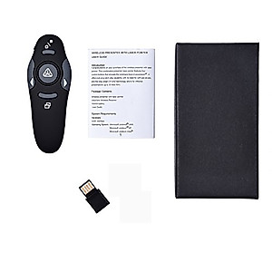 2.4 GHz USB Wireless Presenter Remote Control Laser Pointer Pen Red RF PowerPoint Clicker PPT Controller Presentation for Meeting Teaching Speech