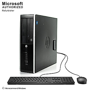 HP Elite Desktop Computer, Intel Core i5 3.1GHz, 8GB RAM, 1TB SATA HDD, Keyboard & Mouse, Wi-Fi, Dual 19in LCD Monitors (Brands Vary), DVD-ROM, Windows 10, (Renewed)