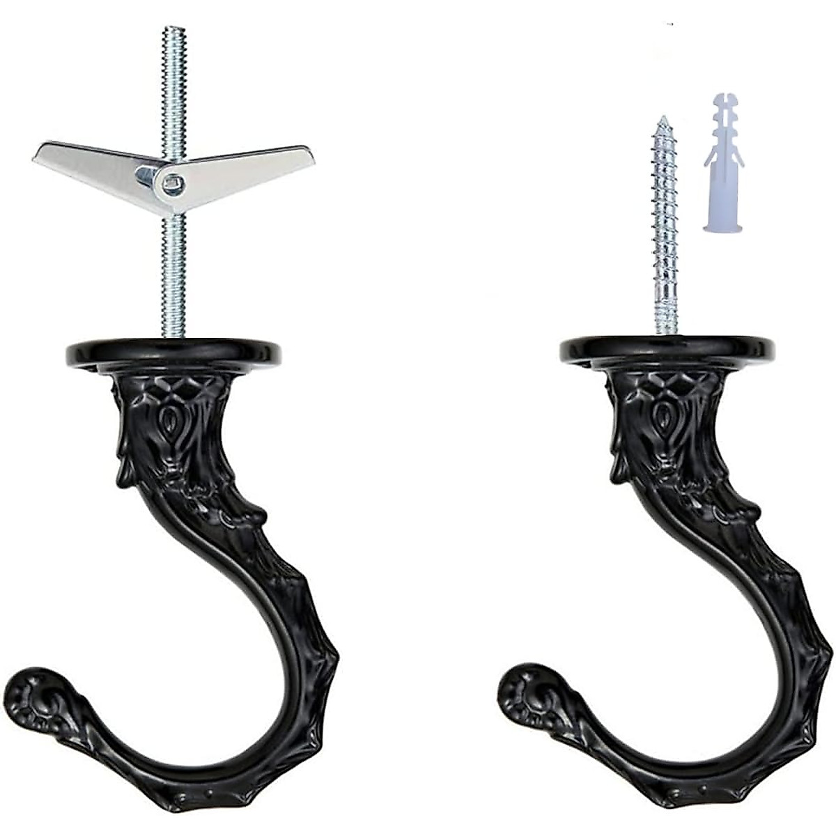 QLXHBOT Ceiling Hooks, Heavy Duty Swag Hook 65mm/2.6" with Screws Bolts and Toggle Wings for Hanging Plants Ceiling Installation Cavity Wall Fixing (3 Sets)