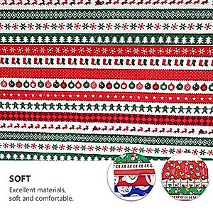 KESYOO Quilted Fabric 6pcs Christmas Cotton Fabric Sheet Patchwork Fabric Scrap Cotton Quilting Fabric Cloth for DIY Sewing Scrapbooking Christmas Dress Crafts 50cm*40cm Quilt Fabric