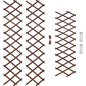 Expandable Wooden Lattice Frame - Hanging Plant Trellis Frame for Wall Climbing Plants Vines - Wall Art Freedom Lattice for Room Decor - Small Wood Fence Panel for Space Separate