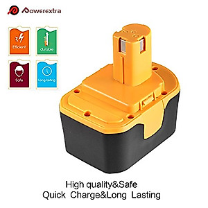 Powerextra 2 Pack 3700mAh Ryobi 14.4V Battery Compatible with Ryobi R10521 RY6201 RY6202 130224010 130224011 130281002 1314702 1400144 1400655 1400656 1400671 4400011 Tool