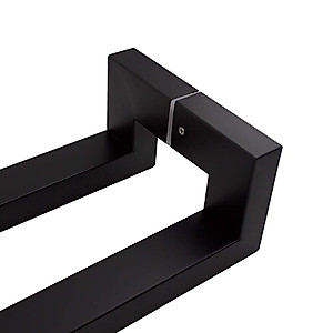 Door Hardware, Black Stainless Steel Double Curved Square Tube Glass Door Handle KTV Push-Pull Door Handle Sliding 3 Lengths -1200×1175mm