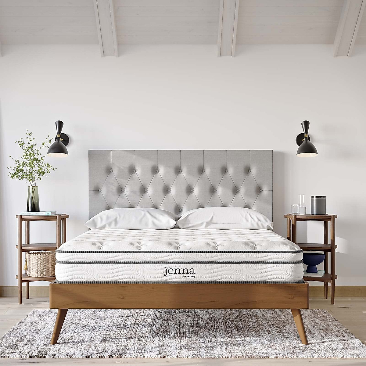 Modway Jenna 8” Innerspring and Memory Foam Queen Mattress With Individually Encased Coils