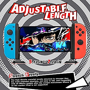 Switch Joycon Controller Holder Compatible with iPhone/iPhone Pro Max, Joy Con Game Controller for Each Size iPhone, Gaming Controller holder kit, Need Upgrade to IOS16 or Above.