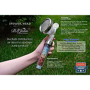Chakra Crystal Shower Head. Natural Gemstones. Healing Crystals. Water Purification. Mineralization. Ph Balance. Healing Energy. 7 Stones. Water Filtering. Bathroom (Shower Head+Hose+Bracket)