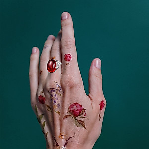 DALEGEM Natural Agate Onyx Crystal Ring for Women,Platinum Plated Real Genuine Quartz Gemstone Stone Ring (Stone_A, Adjustable)