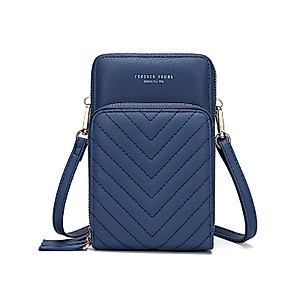 myfriday Small Crossbody Cell Phone Purse for Women, Mini Messenger Shoulder Handbag Wallet with Credit Card Slots