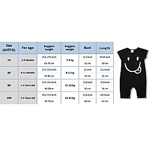 AYIYO Baby Infant Short Sleeves Happy Printed Bodysuit Rompers Shortalls Outfit Yellow