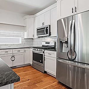 3 Pieces Fridge Freezer Refrigerator Cabinet Lock, 10000 Combinations Child Kids Safety Locks for French Doors, Safe Strap Kitchen Bathroom Doors RV No Screw Fridge Lock (Black, Blue, Orange)