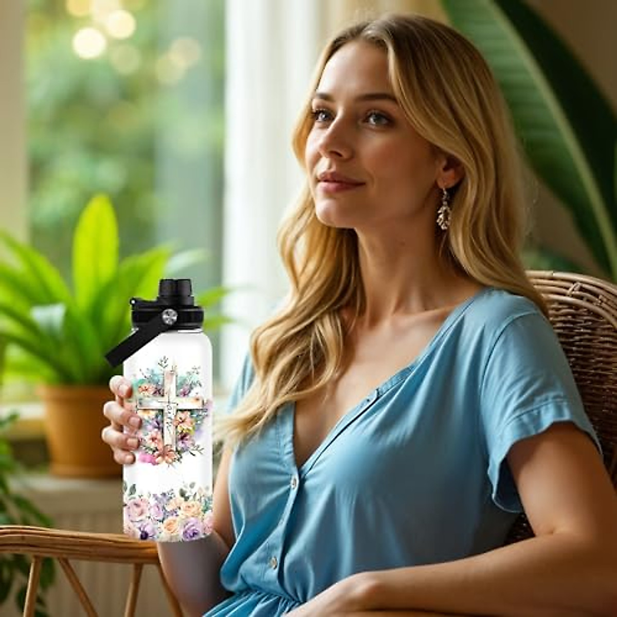 WWHSAI Christian Gifts for Women - Faith Bible Verse Gifts Baptism Tumbler - Inspirational Religious Birthday Presents for Women - Catholic Spiritual Christmas Presents Bottle for Girl Friends 32oz