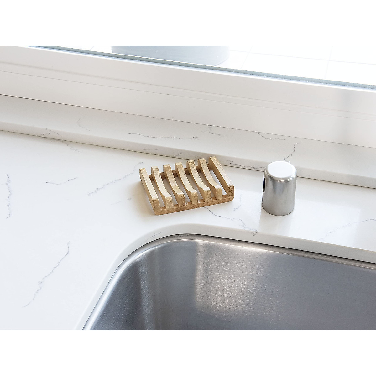 Bamboo Naturals Bamboo Soap Dish For Shower or Sink, 100% Sustainable Bamboo Bar Soap Holder, Stylish Odor Resistant Addition to Bathroom or Kitchen, Pack of 1