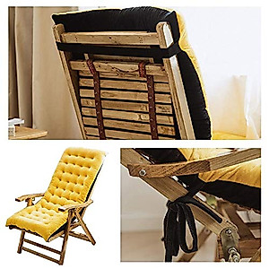 Seat Cushion Long Chair Cushion Recliner Rocking Chair Cushion Solid Color Thick Foldable Seat Cushion Sofa Cushion Garden Chair Pad (Color : Pink)