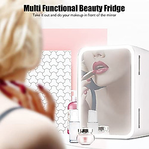 HEEPDD Mini Fridge, 8L Portable Cosmetic Fridges Small Makeup Refrigerator with Mirror for All Cosmetics and Skincare Needs