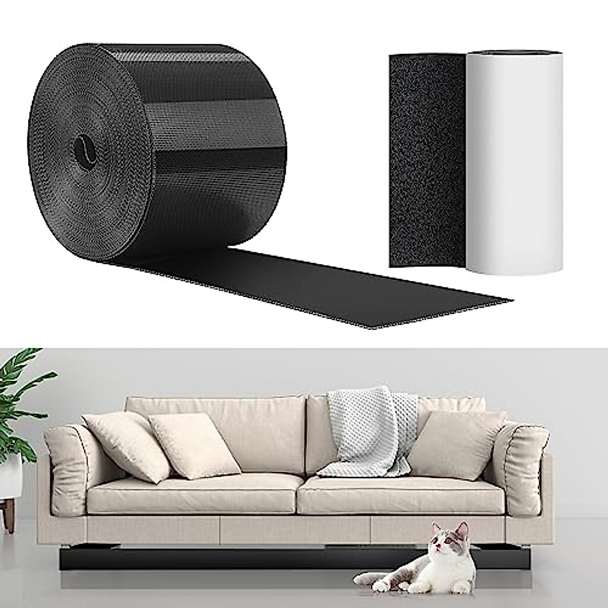 Trajihye 32.8 Feet Toy Blocker for Under Couch,Under Bed Blocker, Adjustable Couch Blocker Under Couch,Under Couch Blocker for Toy Stop Things from Going Under Sofa (1pack*32.8feet)