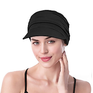 Winitas Chemo Headwear for Women Hair Loss Cotton Black